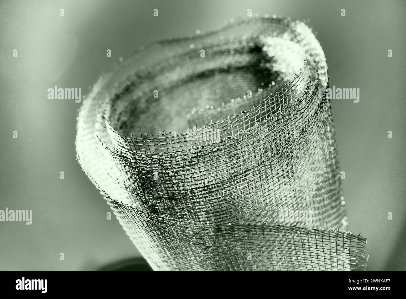 Metal mesh. Rolled mesh in gray. Heavy duty steel or aluminum mesh with ...