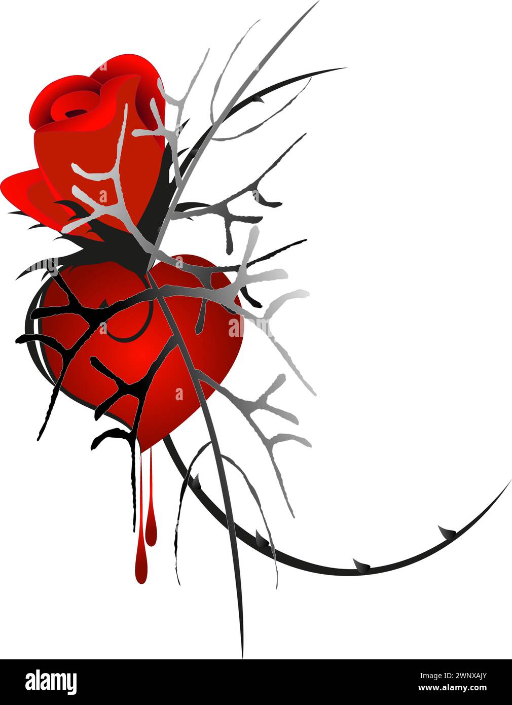 Red blood rose Stock Vector Images - Alamy