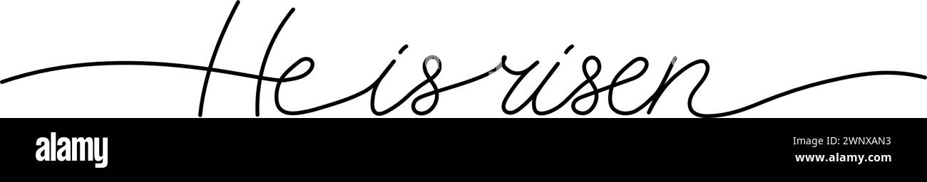 He is risen one continuous line lettering vector illustration Stock ...