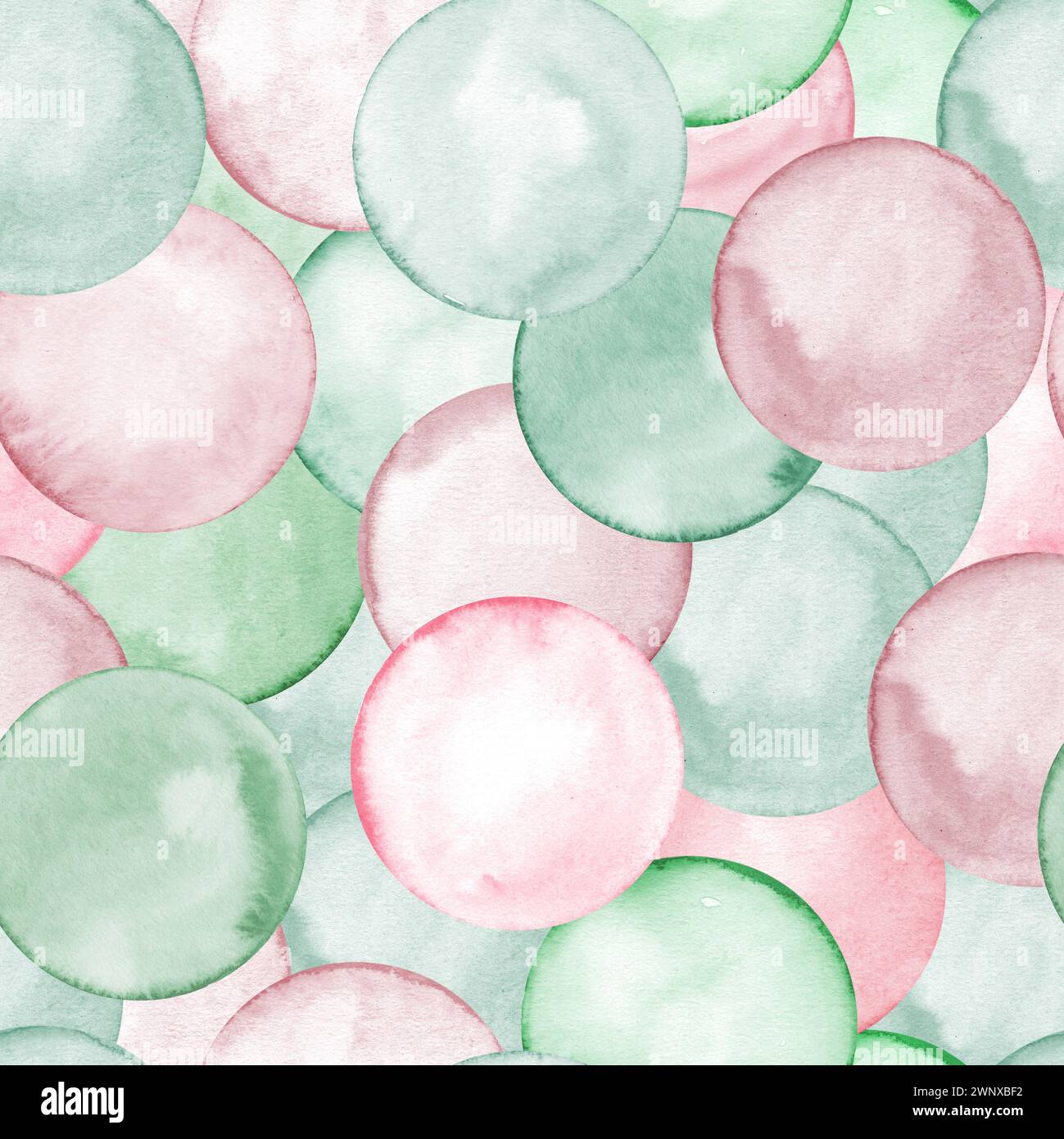 Simple pastel green, pink polka dots. Trendy colors. Seamless pattern ...