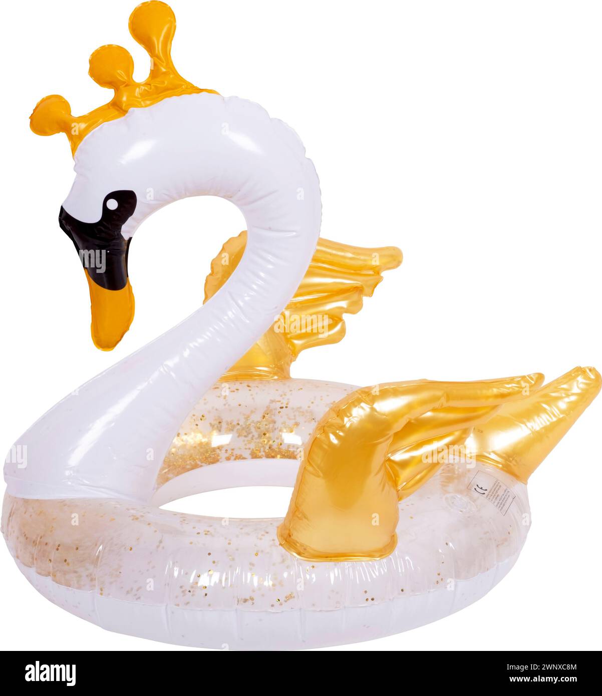 Inflatable Pool Float Isolated on White. Inflatable Swan float swim ...