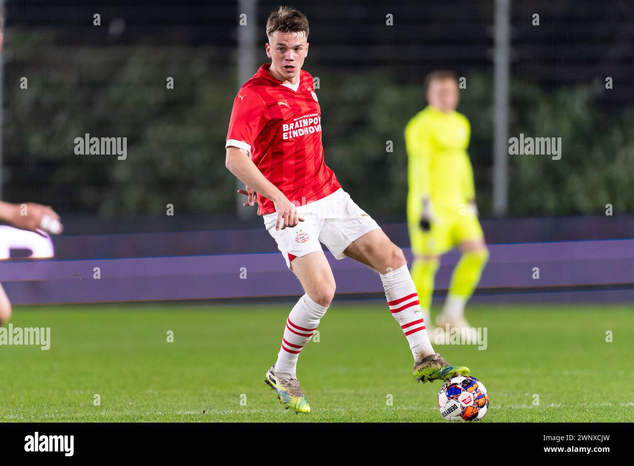 Eindhoven, Netherlands. 04th Mar, 2024. EINDHOVEN, NETHERLANDS - MARCH 4: Matteo Dams of PSV U23 ...