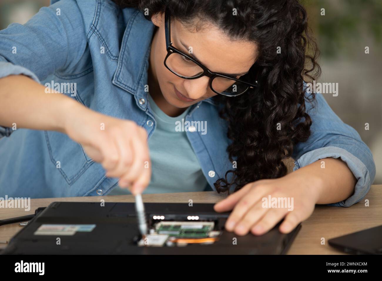 developer female repairing the pc Stock Photo - Alamy