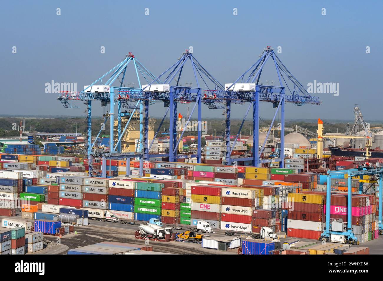 Puerto Quetzal, Guatemala - 19 January 2024: Shipping containers ...