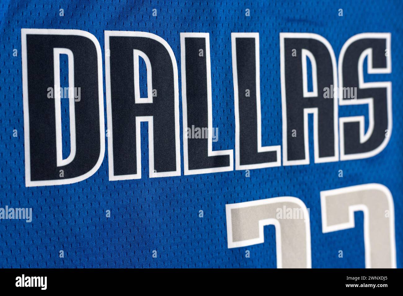 Dallas basketball jersey of Luka with the number 77 Stock Photo - Alamy
