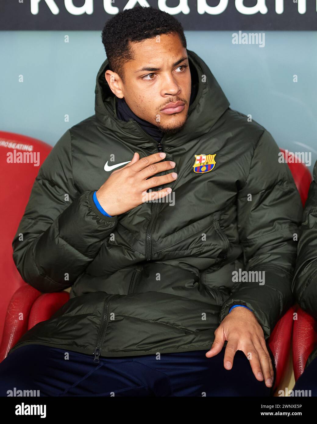 Vitor Roque of FC Barcelona looks on during the LaLiga EA Sports match ...