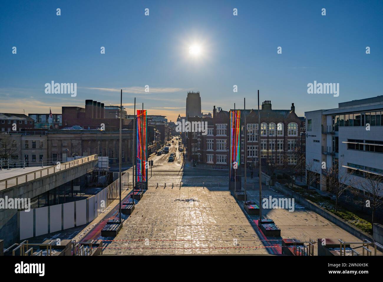 Looking along Hope St towards Liverpool Cathedral from the front of ...