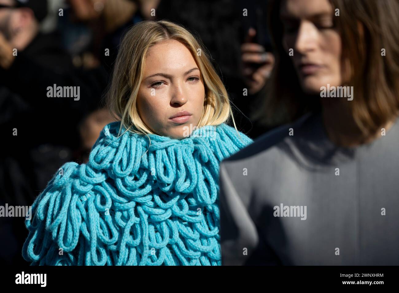 Lila Moss wears a creation as part of the Stella McCartney Fall/Winter 2024-2025 ready-to-wear ...
