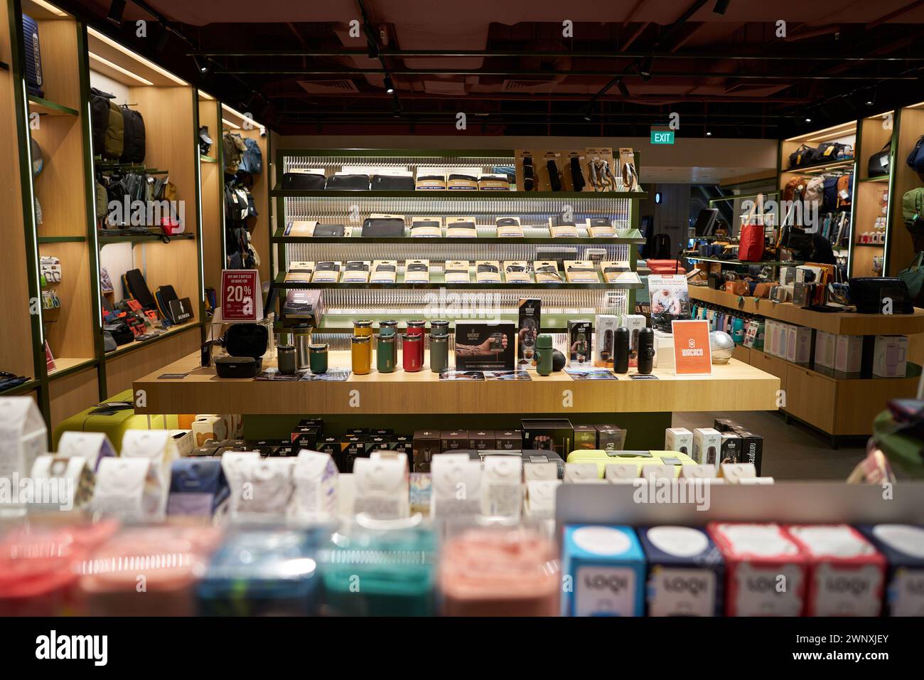 SINGAPORE - NOVEMBER 06, 2023: interior shot of Boarding Gate store ...