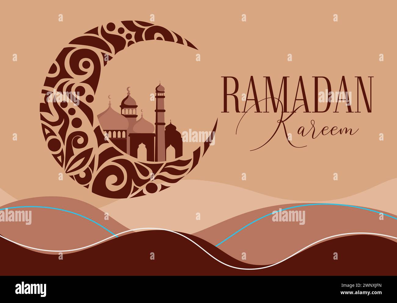 Ramadan Kareem Vector Greeting Card Template. Social Media Banner ...
