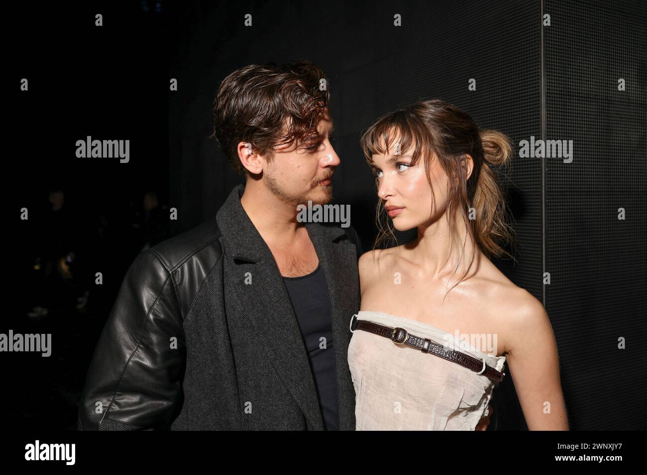 Cole Sprouse, left, and Ari Fournier attend the Coperni Fall/Winter ...
