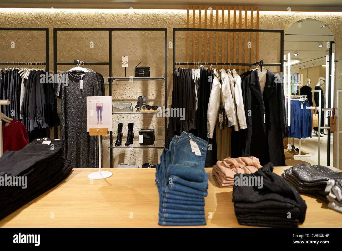SINGAPORE - NOVEMBER 06, 2023: interior shot of Mango store in ...