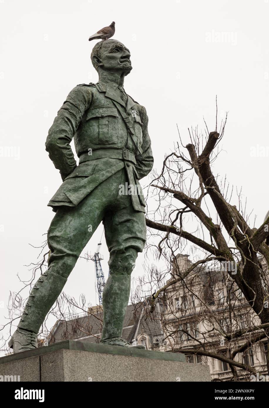 London, UK - Dec 25, 2023 - Statue of Field Marshal Jan Christian Smuts ...