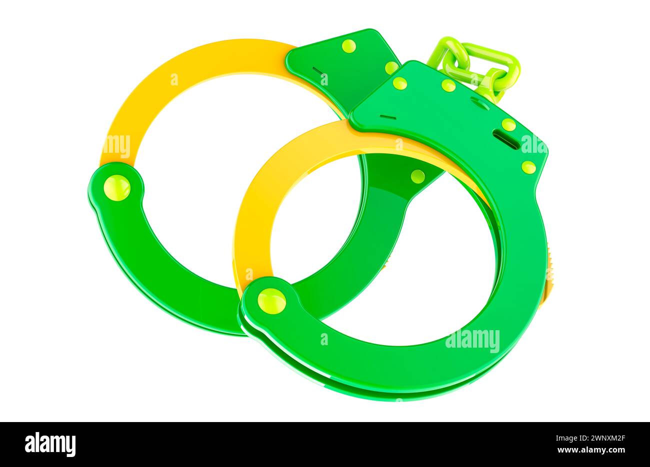 Kids Hand Cuffs, plastic handcuffs. 3D rendering isolated on white ...