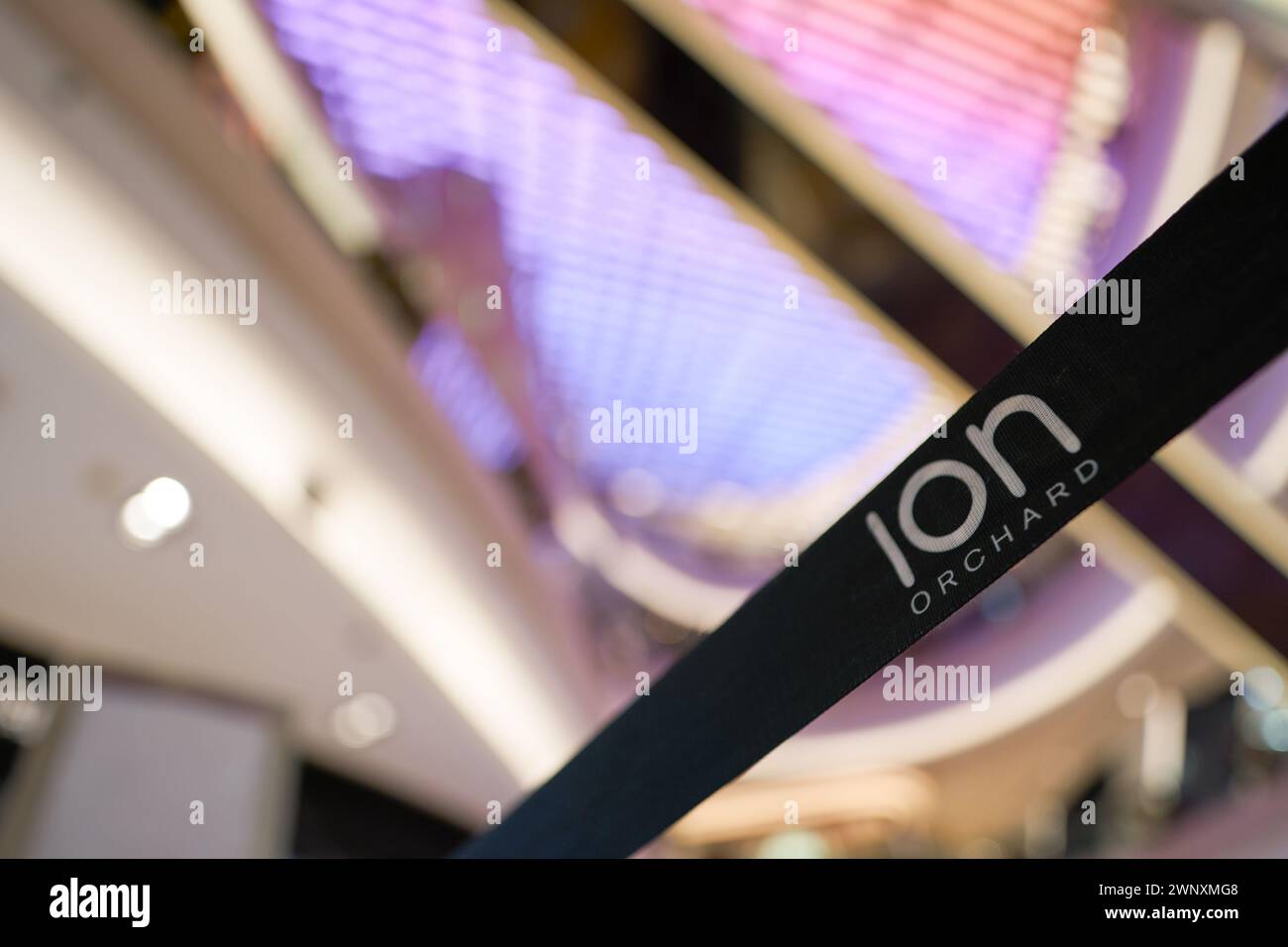 SINGAPORE - NOVEMBER 06, 2023: close up shot of ION Orchard sign as ...