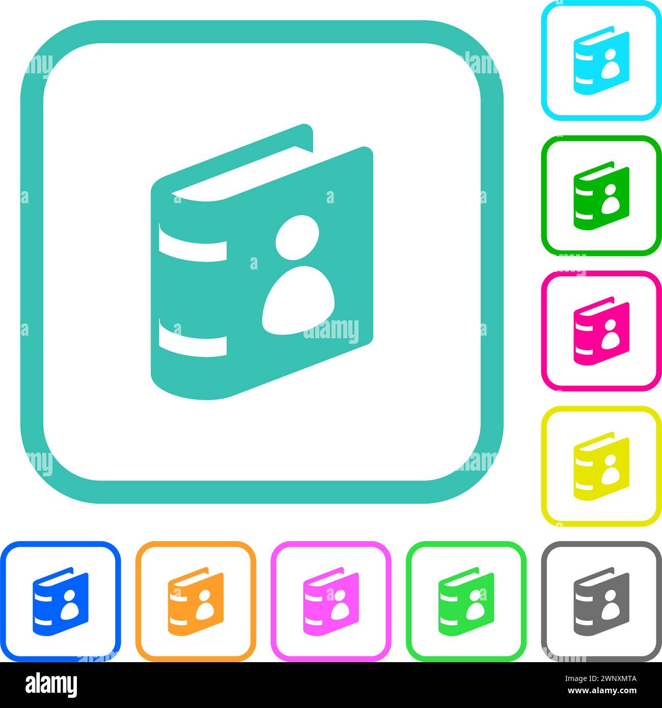 User guide vivid colored flat icons in curved borders on white ...