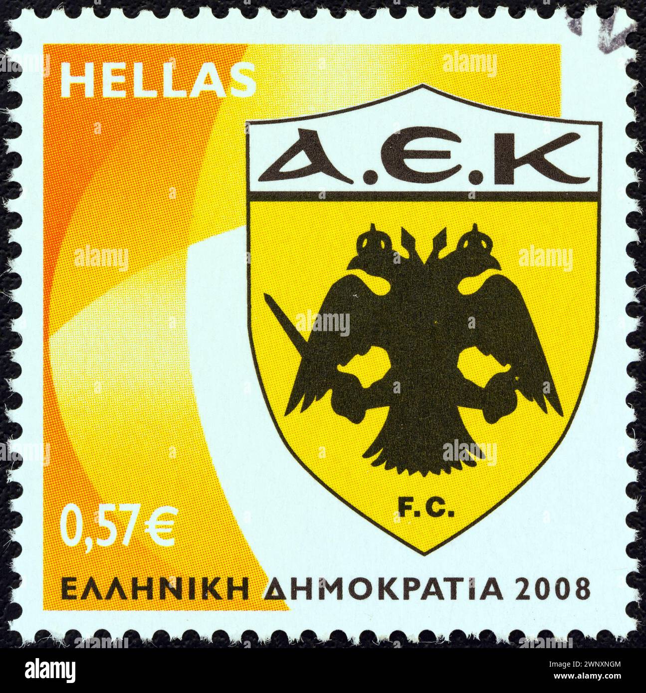 GREECE - CIRCA 2008: A stamp printed in Greece from the "Soccer Team ...