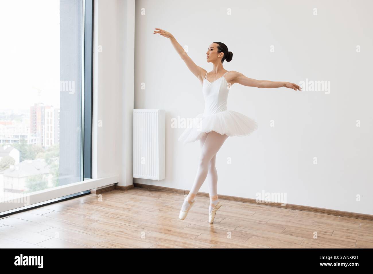 Ballet class training, high-key soft toning Stock Photo - Alamy