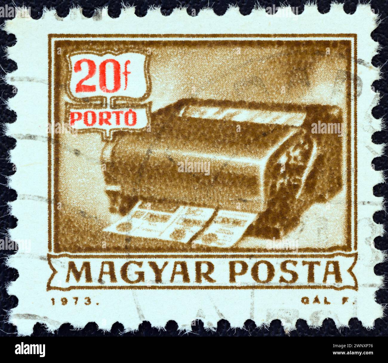 HUNGARY - CIRCA 1973: A stamp printed in Hungary from the "Postal ...