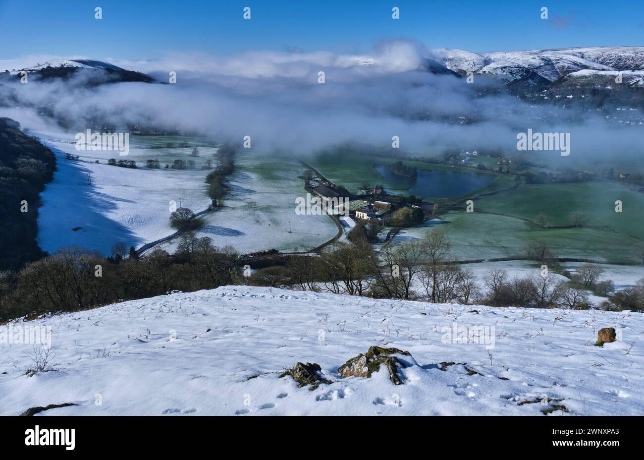 Low mist over Church Stretton, Seen from Caer Caradoc, Church Stretton ...