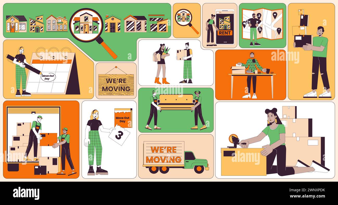 Relocation moving bento grid illustration set Stock Vector Image & Art ... Relocation moving bento grid illustration set Stock Vector Image & Art ...