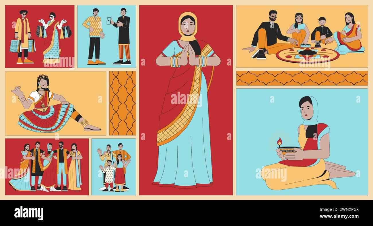 Indian people collage Stock Vector Images - Alamy