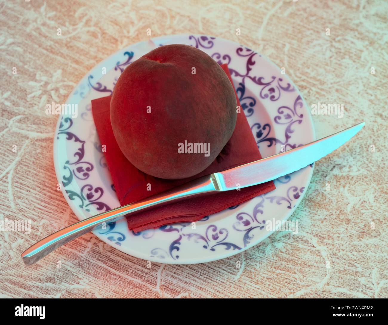 Red fleshed peach hi-res stock photography and images - Alamy