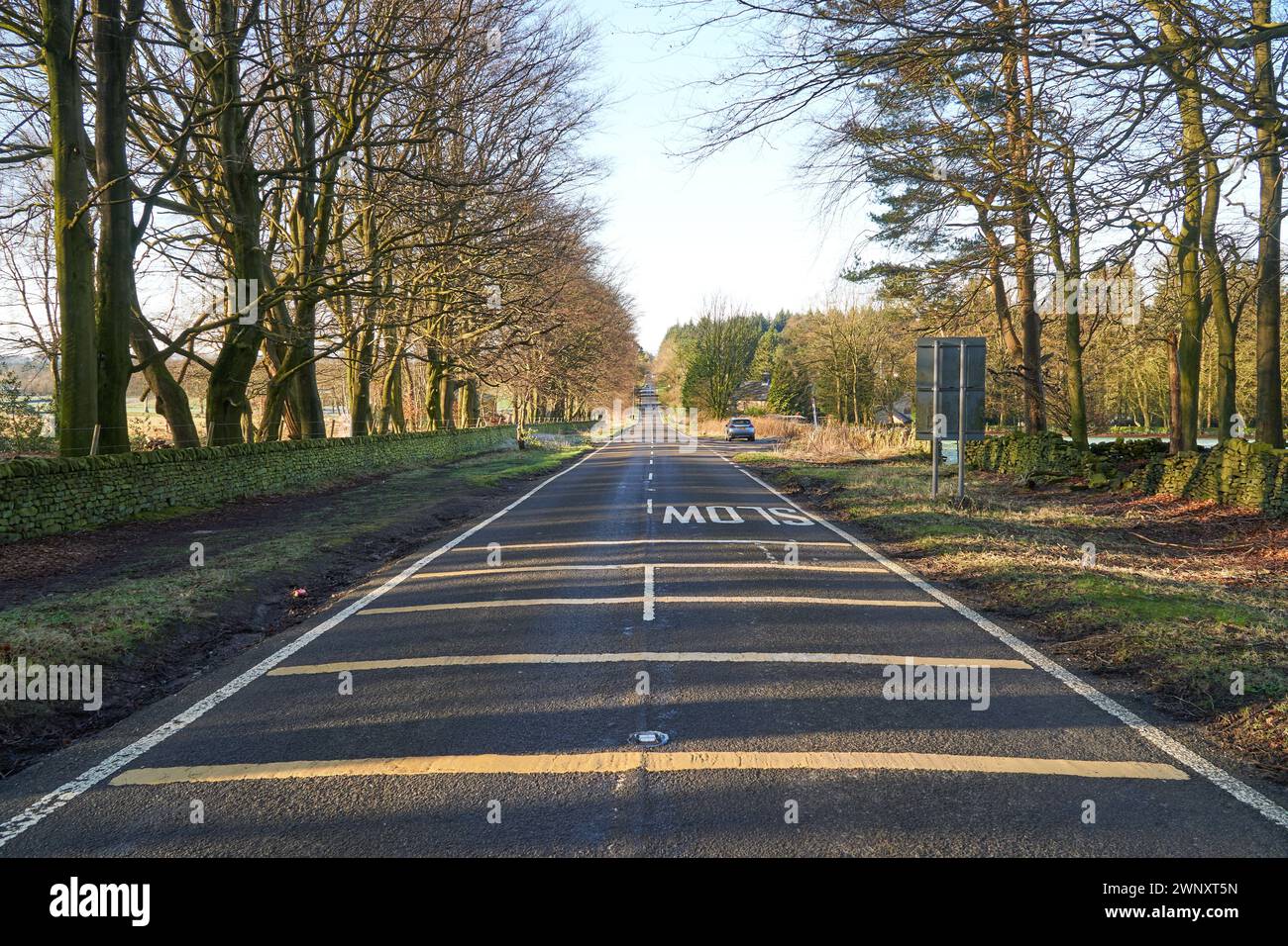 Deserted country road in Derbyshire, UK Stock Photo - Alamy