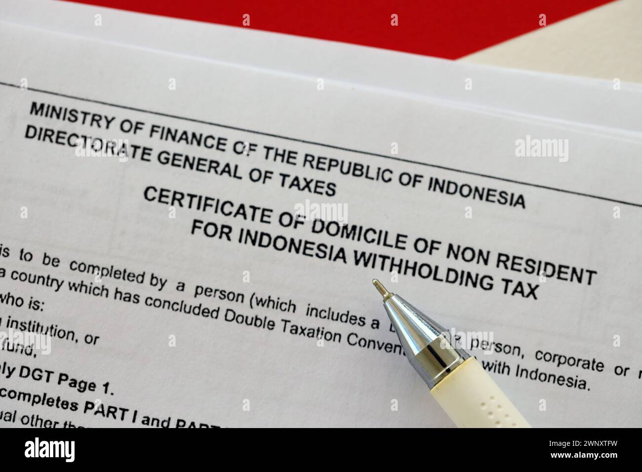 Indonesian tax form DGT certificate of domicile of non resident for ...