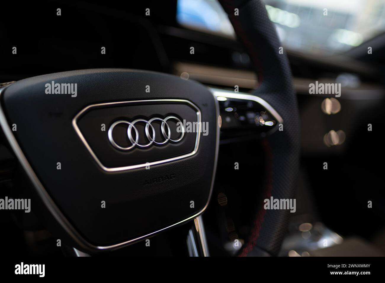 black steering wheel Audi Q8 Sportback e-tron 2024 Electric Car ...
