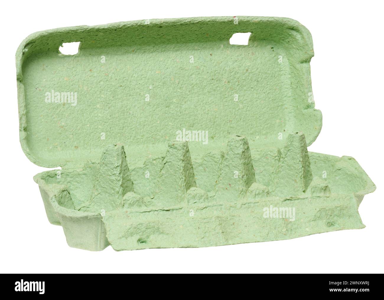 Green recycled egg carton on isolated background, storage Stock Photo ...