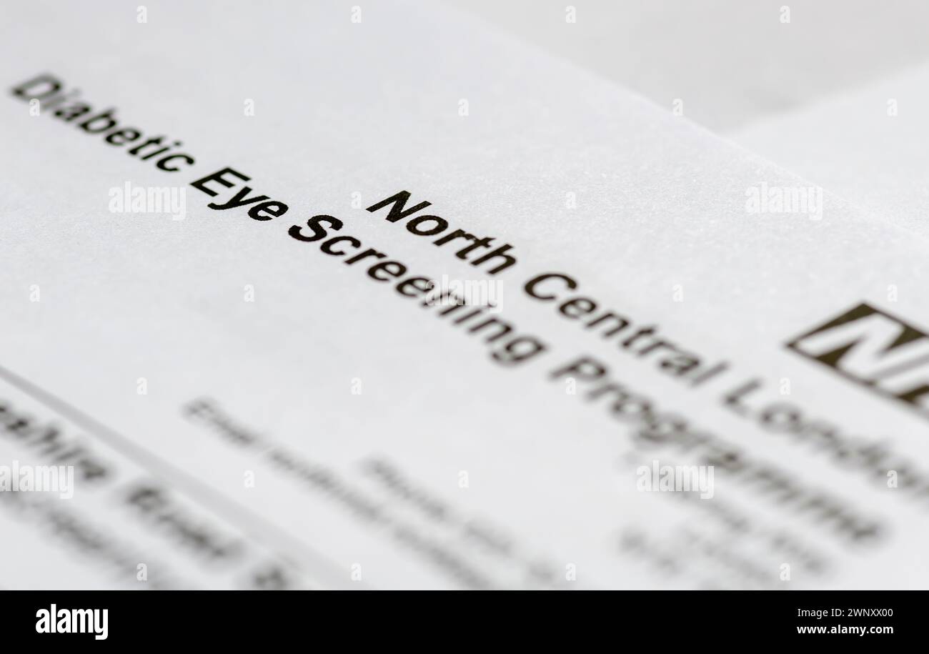 A NHS patient appointment letter from the diabetic eye screening ...