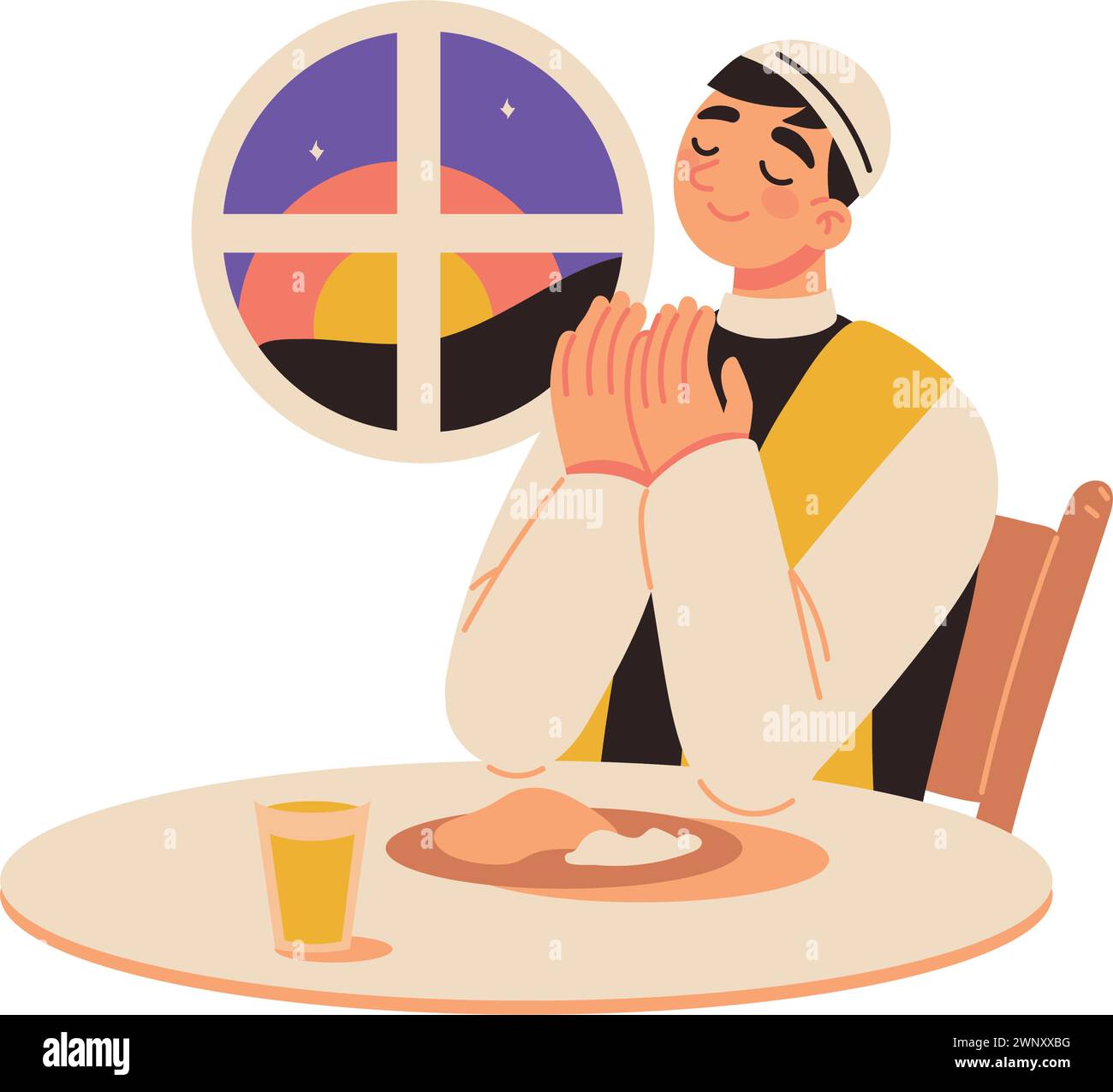 iftar prayer eating Stock Vector Image & Art - Alamy