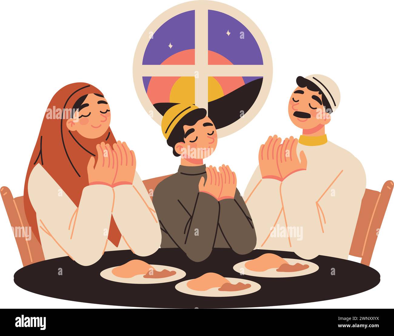 Iftar dinner table Stock Vector Images - Alamy