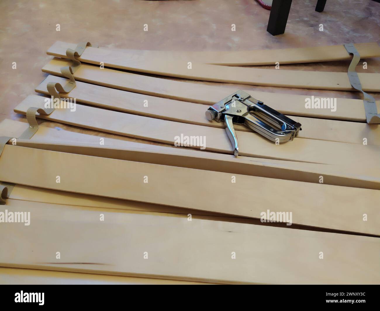 Homemade repair of the bed base. Repairing the slatted bottom of the ...