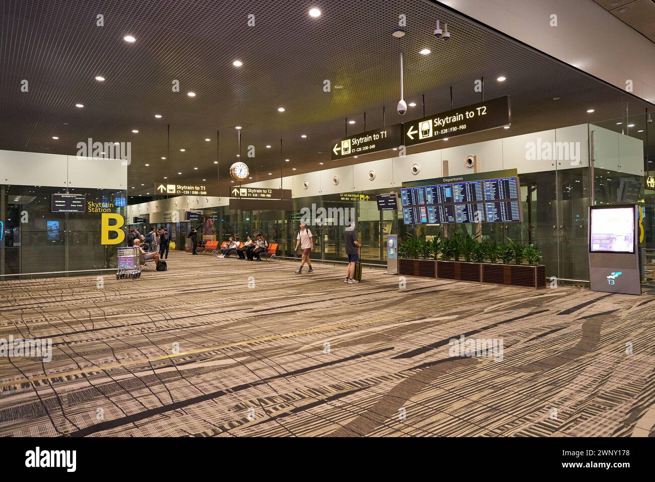 SINGAPORE - NOVEMBER 06, 2023: Skytrain stration in Singapore Changi ...