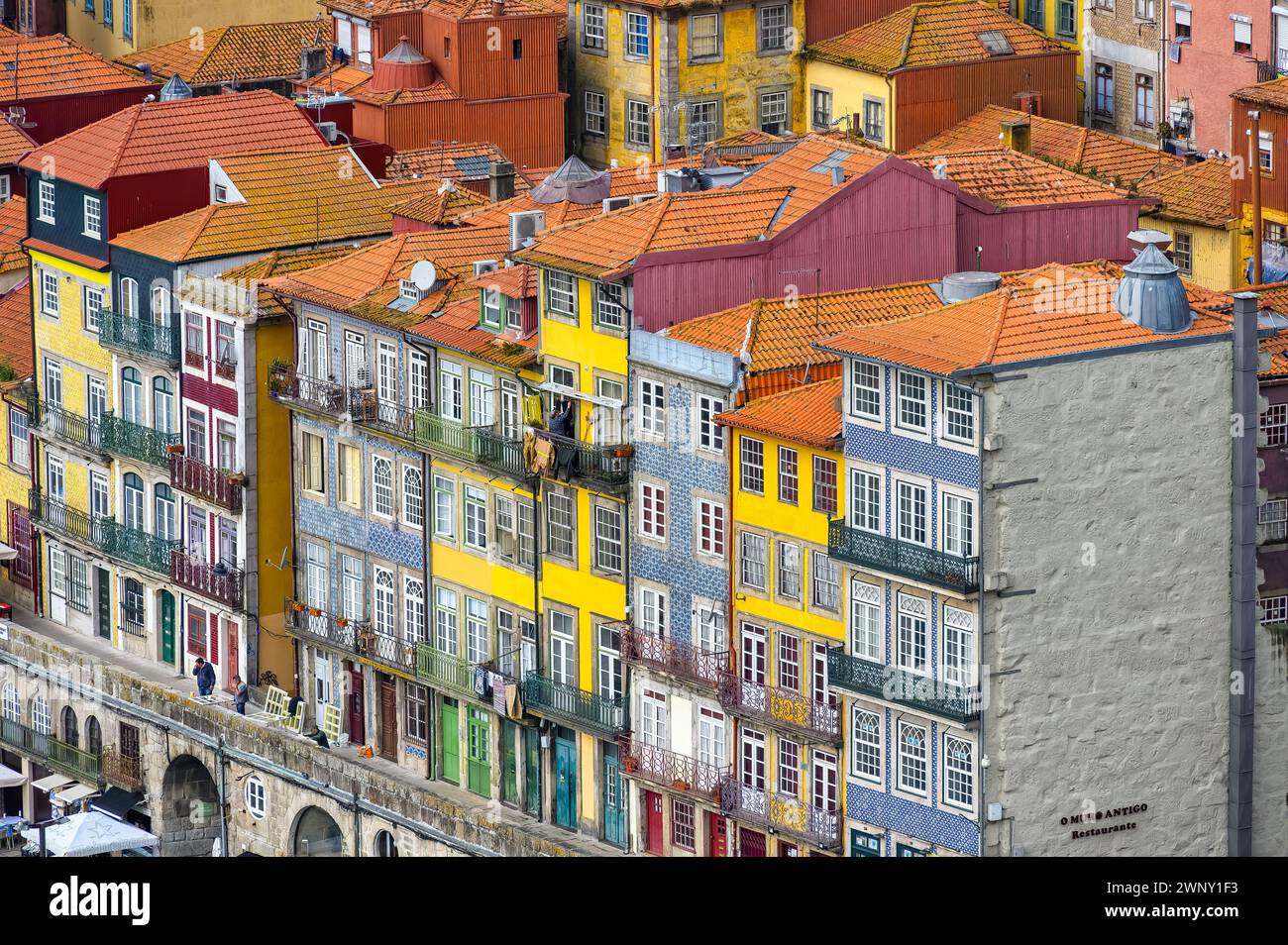 Cityscape buildings architecture in the waterfront district, PORTO ...