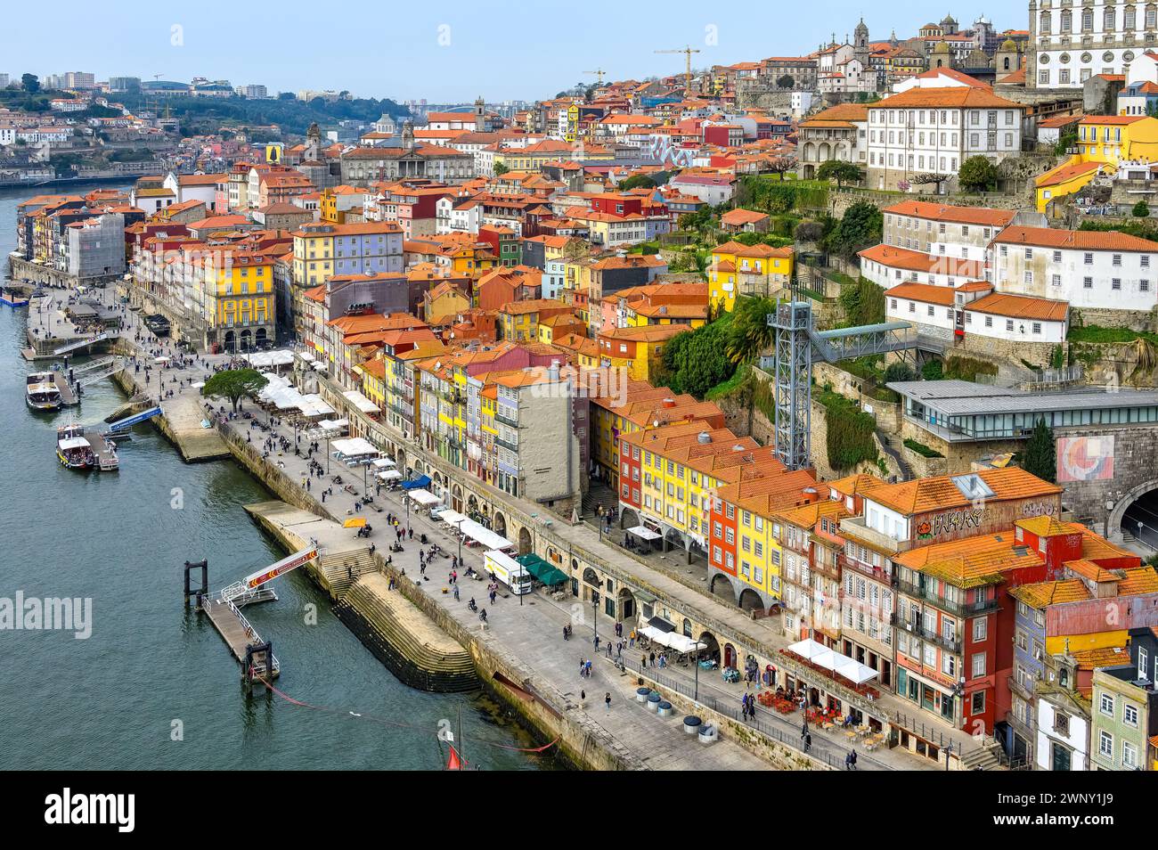 Cityscape buildings architecture in the waterfront district, PORTO ...