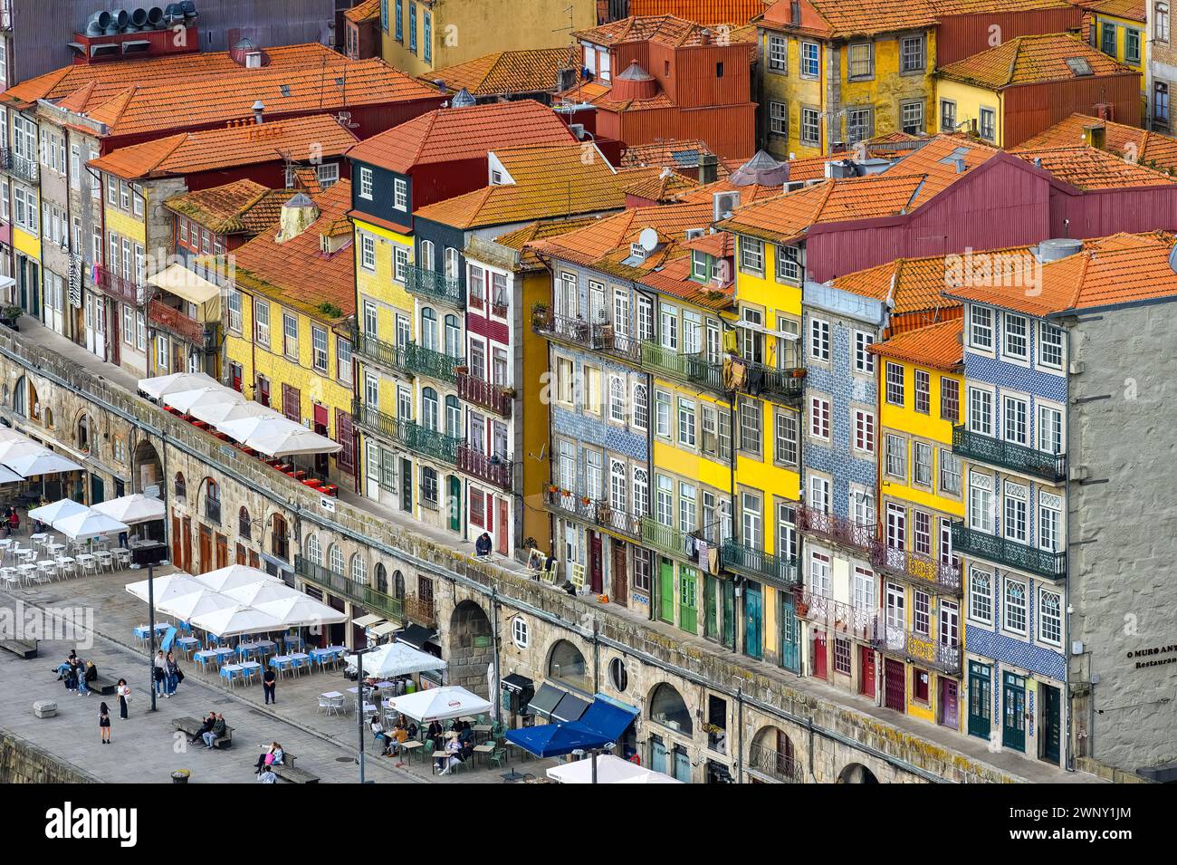 Cityscape buildings architecture in the waterfront district, PORTO ...