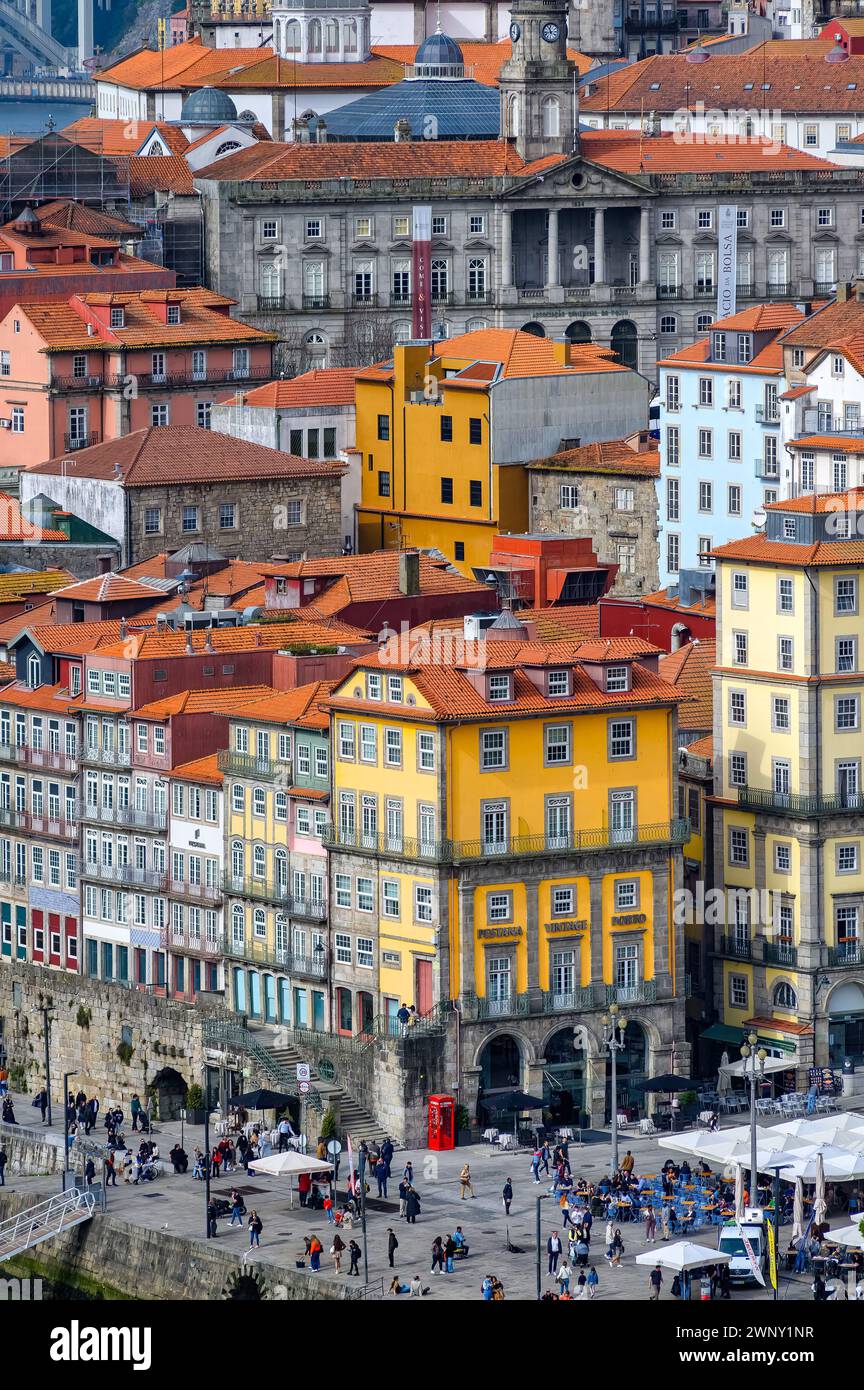 Cityscape buildings architecture in the waterfront district, PORTO ...