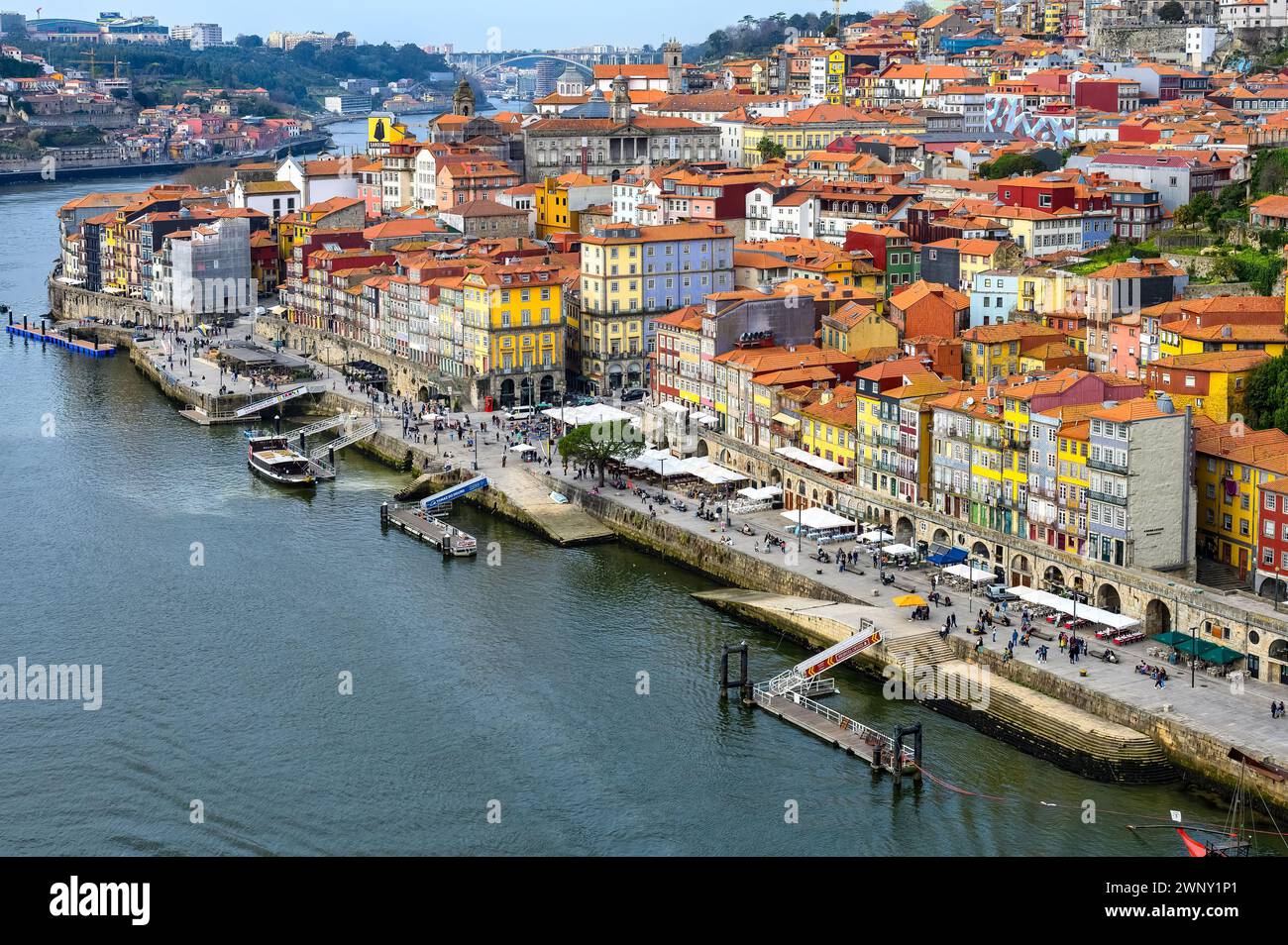 Cityscape buildings architecture in the waterfront district, PORTO ...