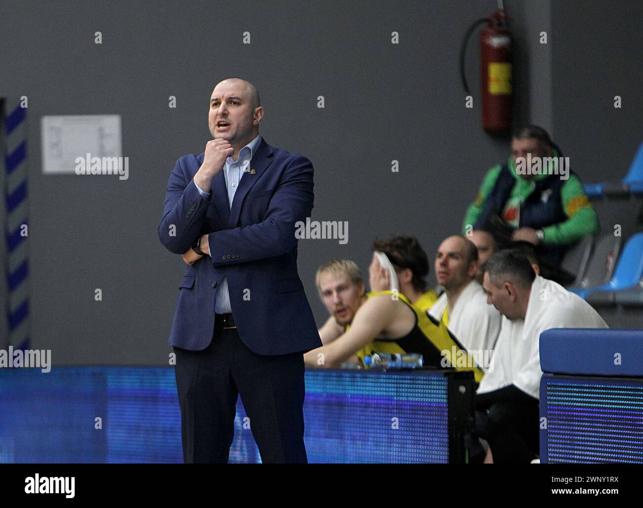 Non Exclusive: DNIPRO, UKRAINE - MARCH 2, 2024 - Head coach of BC BIPA ...