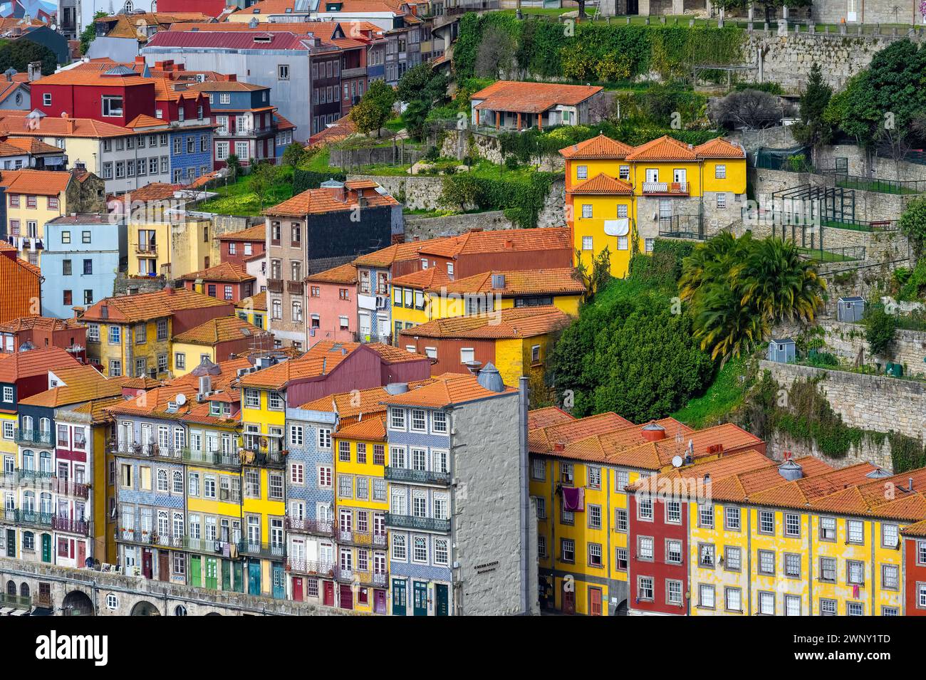 Cityscape buildings architecture in the waterfront district, PORTO ...