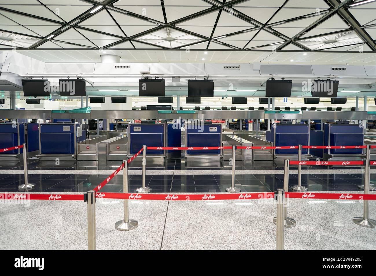 HONG KONG, CHINA - DECEMBER 04, 2023: AirAsia check-in area in Hong ...