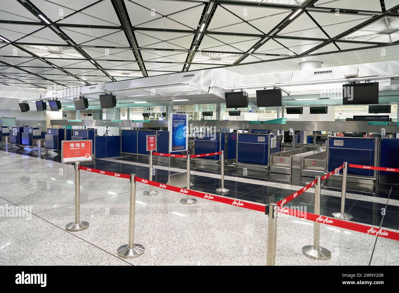 HONG KONG, CHINA - DECEMBER 04, 2023: AirAsia check-in area in Hong ...