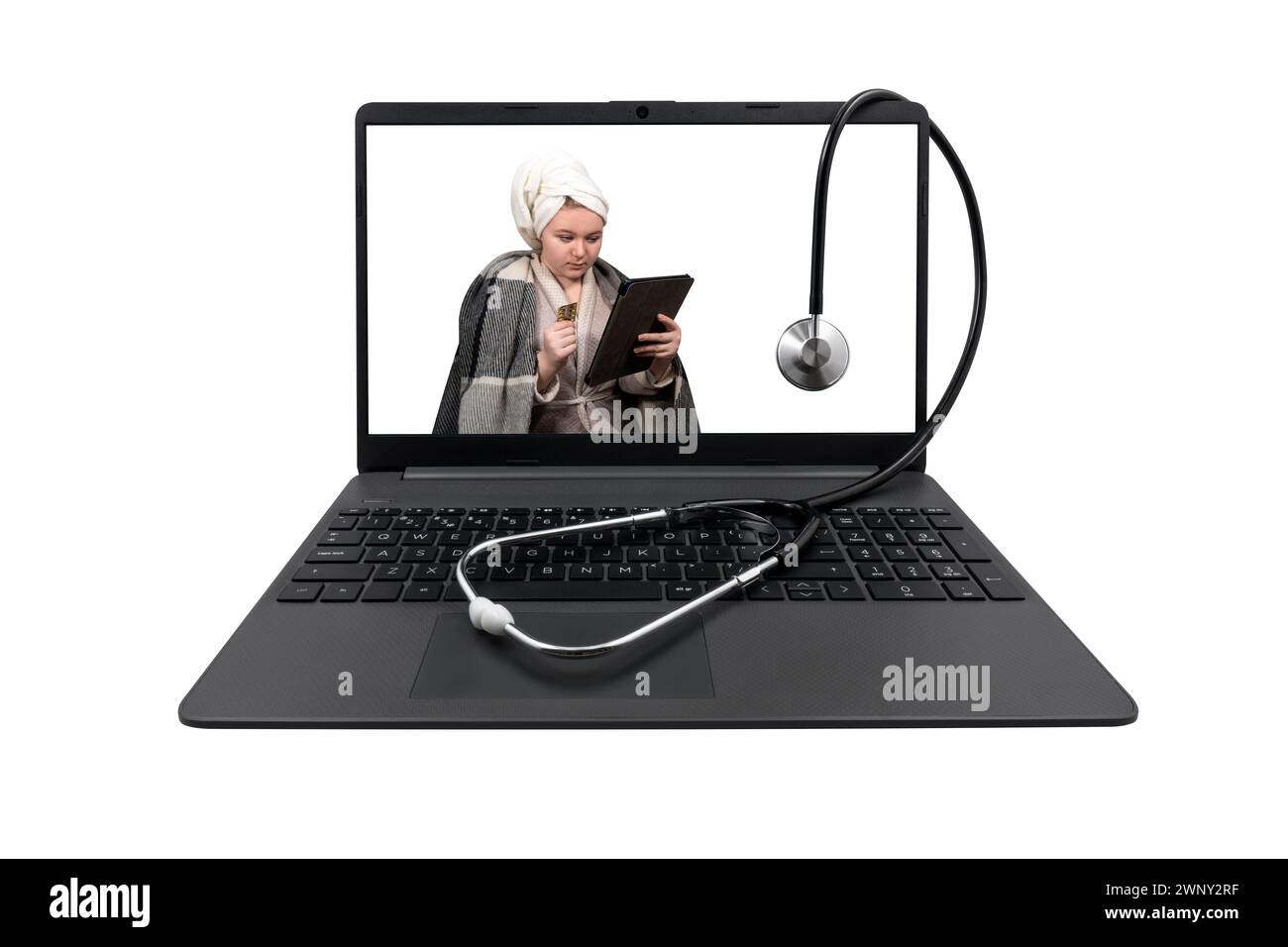 Stethoscope in hand medication Cut Out Stock Images & Pictures - Alamy