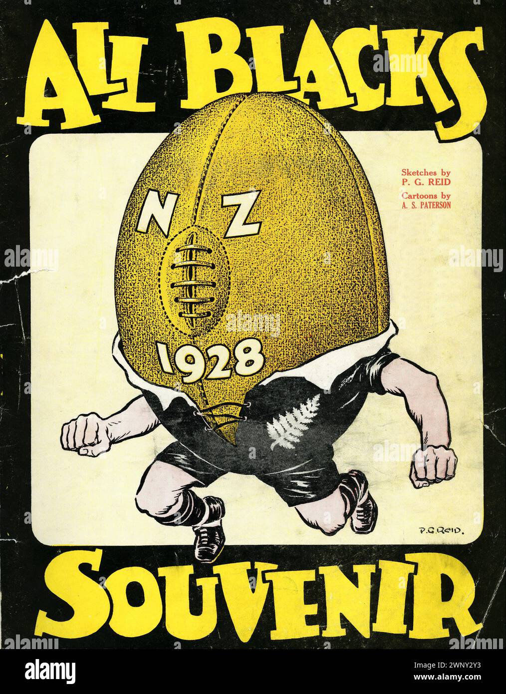 Vintage Cover of Souvenir Year Book for the 1928 New Zealand All Blacks ...