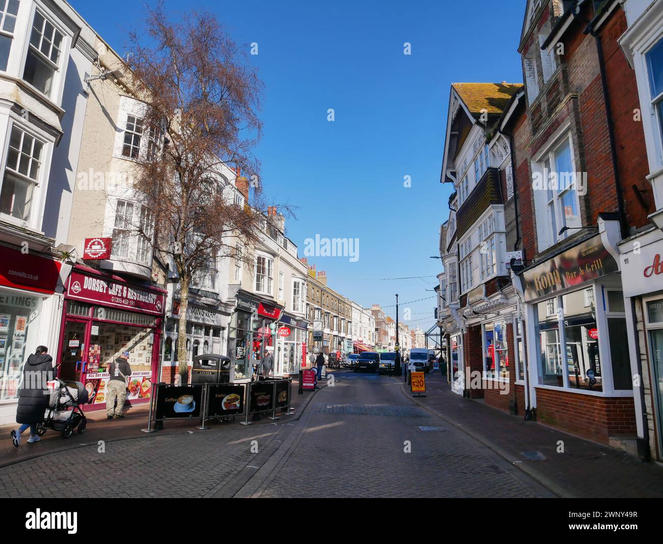 St. Thomas Street in Weymouth old town is one of the main shopping ...
