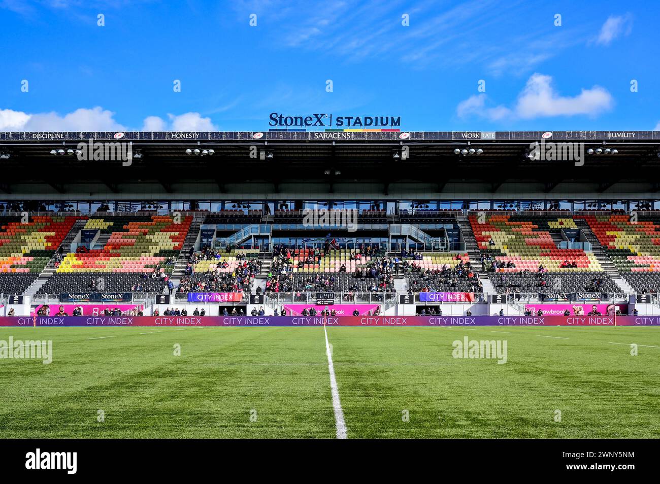 The StoneX Stadium, ready for the Womens Allianz Premier 15s match ...