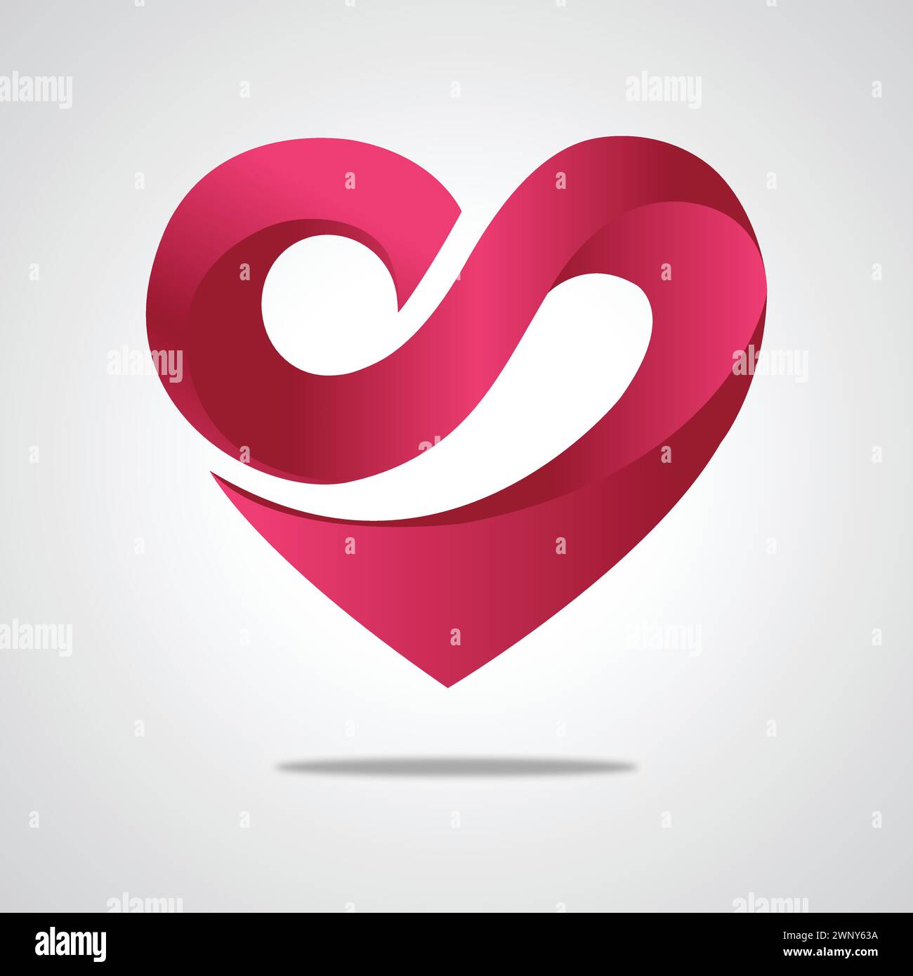 3d red heart love shape vector Stock Vector Image & Art - Alamy
